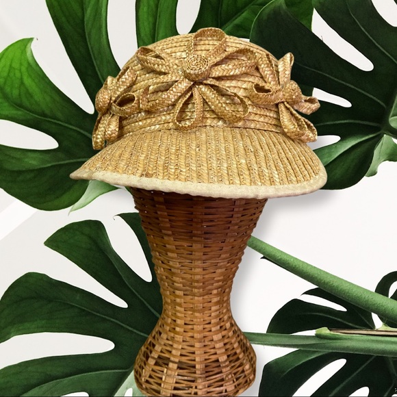 Accessories | Wicker Rattan Rafia Baseball Hat Flowers | Poshmark